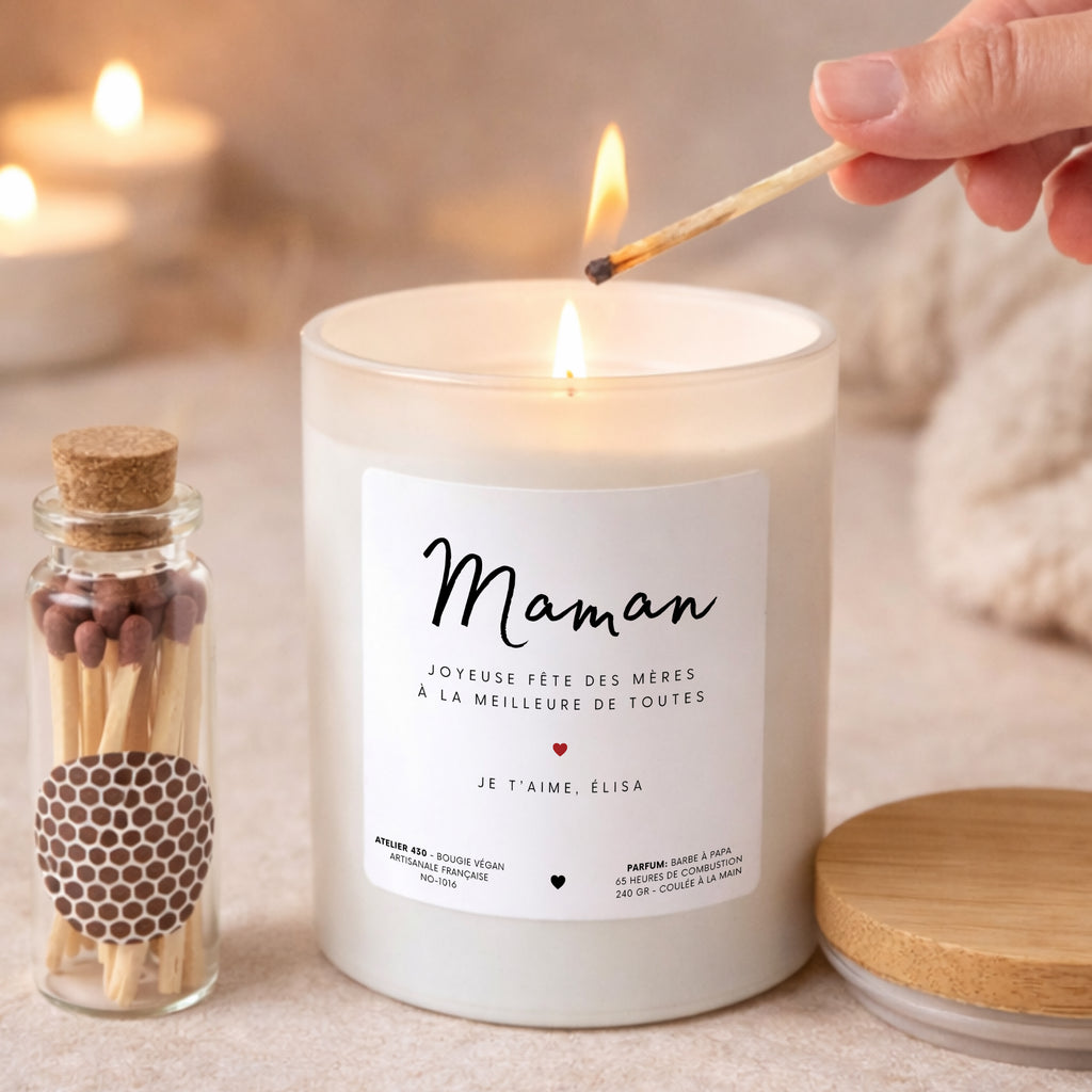 Joyeuse fête des mères à la meilleure de toutes, Je t'aime - Bougie ...